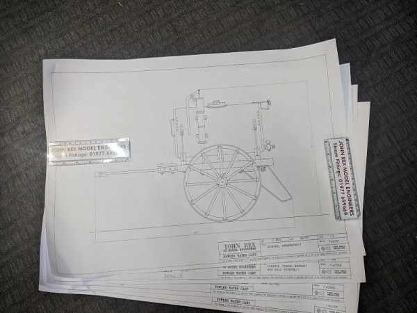 4″ Scale “Fowler” Water Cart Drawing/Plans – John Rex Model Engineers