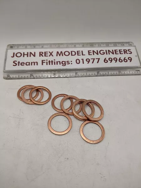 3/8 & 1/4 BSP Copper Washers for Live Steam Engine (Pack of 10) – John ...
